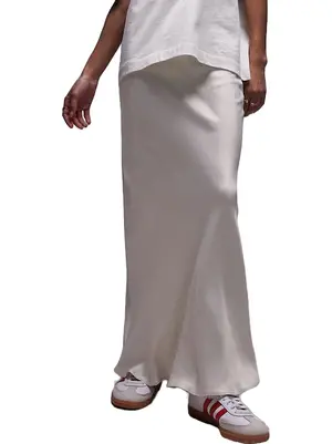 Topshop Topshop Bias Cut Satin Maxi Skirt Ivory