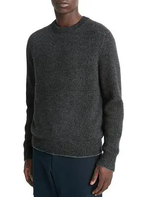 Vince Boiled Cashmere Thermal Sweater - Medium Heather Gray