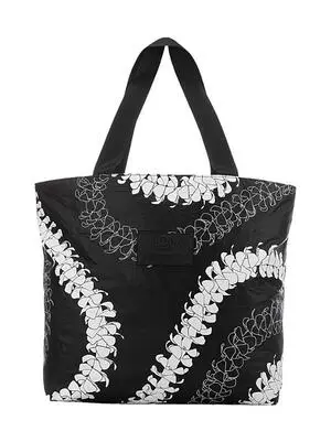 ALOHA COLLECTION Puakenikeni Day Tripper Tote - White/black