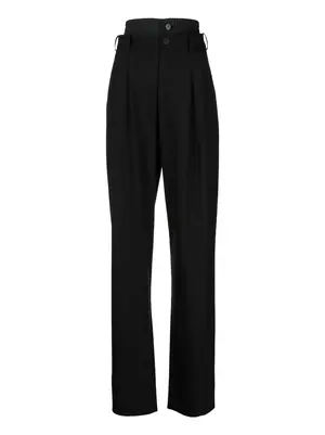 Monse Double-waist Straight-leg Trousers - Black