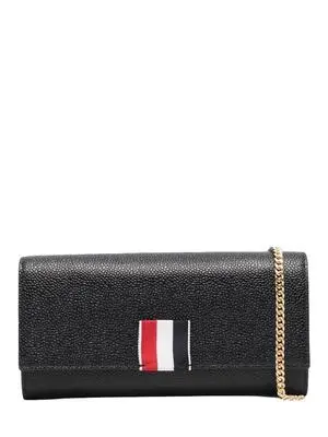 Thom Browne Logo-patch Leather Shoulder Bag - Black