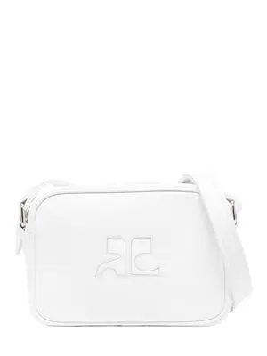 COURREGES Logo-patch Leather Camera Bag - White