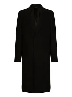 Dolce & Gabbana Single-breasted Wool Coat - Black