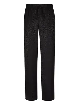Dolce & Gabbana Ocelot-print Jacquard Silk Track Pants - Black