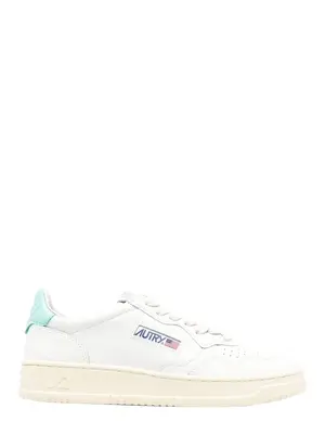AUTRY Logo Patch Lace-up Sneakers - White