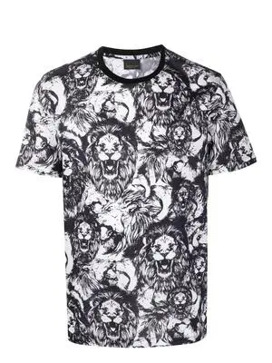 BILLIONAIRE Lion Print Cotton T-shirt - White