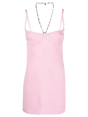 Attico Square-neck Backless Mini Dress - Pink