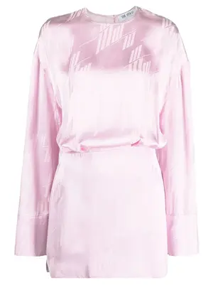 Attico Logo-jacquard Satin Mini Dress - Pink
