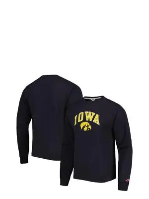 LEAGUE COLLEGIATE WEAR Iowa Hawkeyes 1965 Arch Essential Lightweight Pullover Sweatshirt - Black