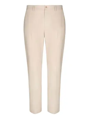 Dolce & Gabbana Logo-tag Tailored Trousers - Neutrals