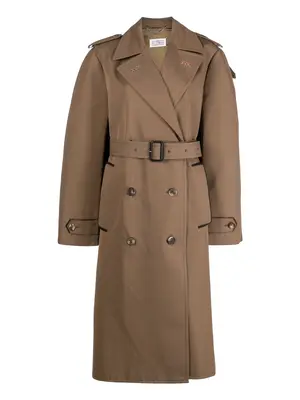 MAISON MARGIELA Organic-cotton Trench Coat - Brown