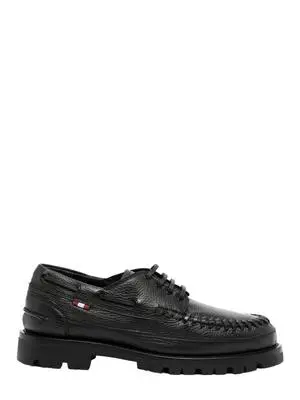 Bally Leather Ridged Derby Shoes - Black