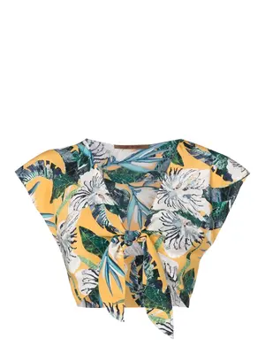 CLUBE BOSSA Front-tied Top - Yellow