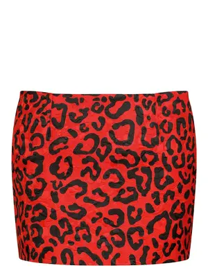 Dolce & Gabbana Leopard-print Mini Skirt - Red