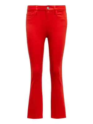 FRAME Le Crop Mini Boot High-rise Jeans - Red
