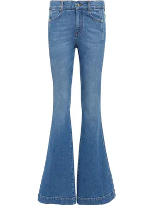 Stella McCartney Logo Mid-rise Flared Jeans - Blue