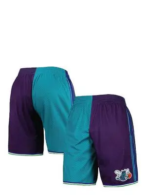 Mitchell & Ness Charlotte Hornets 1999 Split Swingman Shorts - Teal