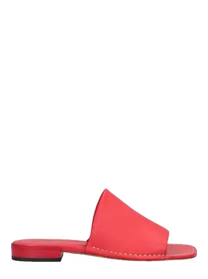 TOD'S TOD'S Leather Slide Sandals Red
