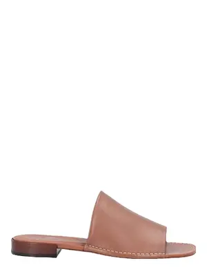 TOD'S TOD'S Leather Slide Sandals Tan