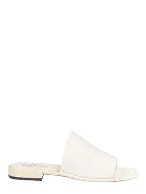 TOD'S Leather Slide Sandals - White