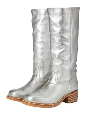 THE FRYE COMPANY Campus 14l Cowboy Boots - Silver