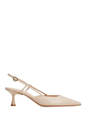 GIANVITO ROSSI Gianvito Rossi Ascent 55 Leather Slingback Pumps Brown