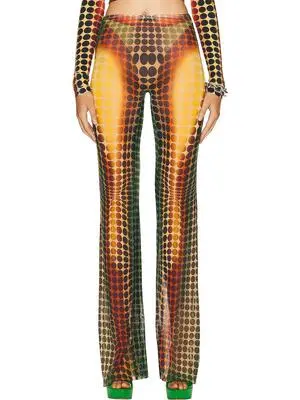 Jean Paul Gaultier Flare Trouser - Orange  Blue  & Brown
