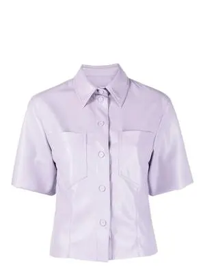 Nanushka Sabine Coated Shirt - Purple