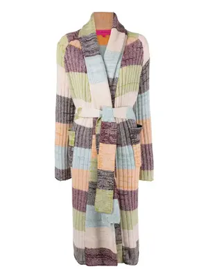 THE ELDER STATESMAN Striped Cashmere Cardigan - Green