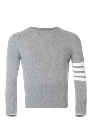 Thom Browne 4-bar Short Cashmere Pullover - Grey