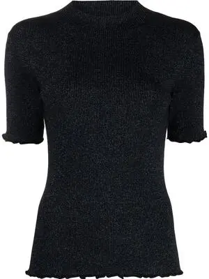 3.1 Phillip Lim Cut-out Ribbed Knit Top - Black