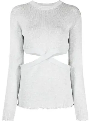 3.1 Phillip Lim Cut-out Ribbed Jumper - Silver