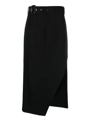 ALEXANDER MCQUEEN Alexander McQueen Belted High-Waist Midi Skirt