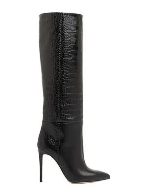 Paris Texas Crocodile-effect Knee-length Boots - Black