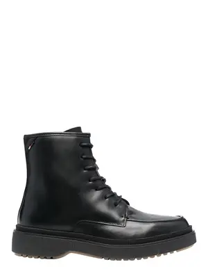 Tommy Hilfiger Lace-up Leather Ankle Boots - Black