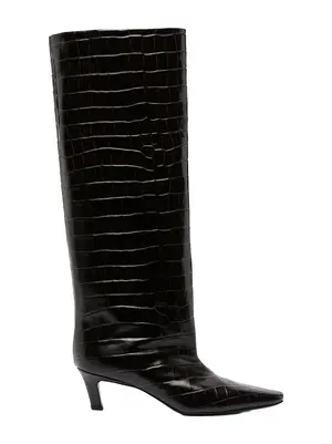 TOTEME Crocodile-embossed Knee-high Boots - Brown