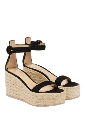 GIANVITO ROSSI Portofino Espadrille Wedges - Black