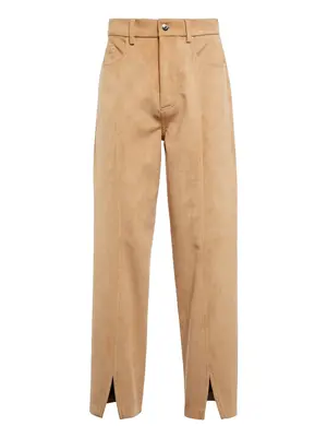 Nanushka Regenerated Leather Suede Trousers - Beige