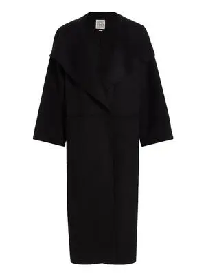TOTEME Open-front Wool Coat - Black