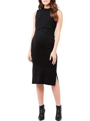 RIPE MATERNITY Ripe Maternity Layered Nursing Dress Black