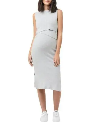 RIPE MATERNITY Ripe Maternity Layered Nursing Dress Silver