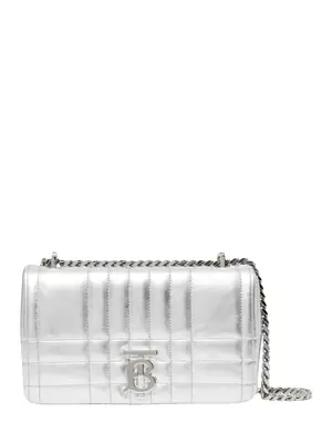 Burberry Lola Quilted Metallic Leather Bag - Silver