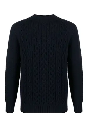 DRUMOHR Cable-knit Crew-neck Jumper - Blue