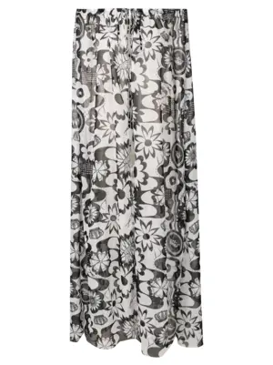 AMIR SLAMA Floral-print Beach Dress - White