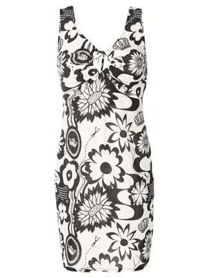 AMIR SLAMA Floral-print Mini Dress - White