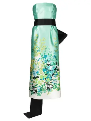 BAMBAH Oversized Bow Detail Gown - Green