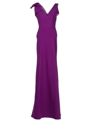BAMBAH Marianne Bow Detail Gown - Purple