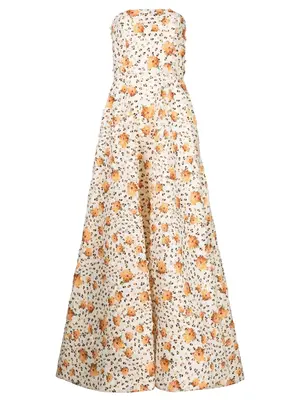 BAMBAH Floral Print Gown - White