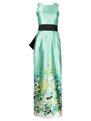 BAMBAH Oversize Bow Detail Gown - Green