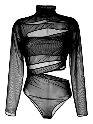 BOYAROVSKAYA Boyarovskaya Cut-Out Sheer Bodysuit